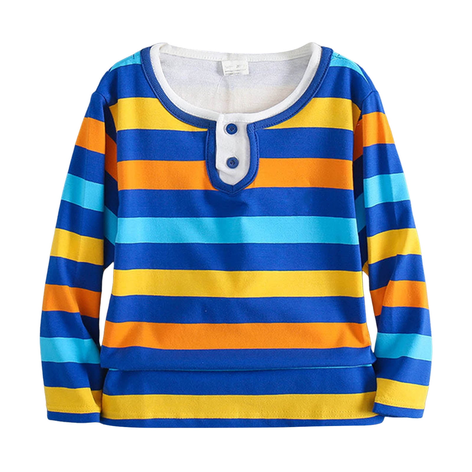 WUANDIXFA Kids School Uniform Henley Shirts for Boys Striped Long ...