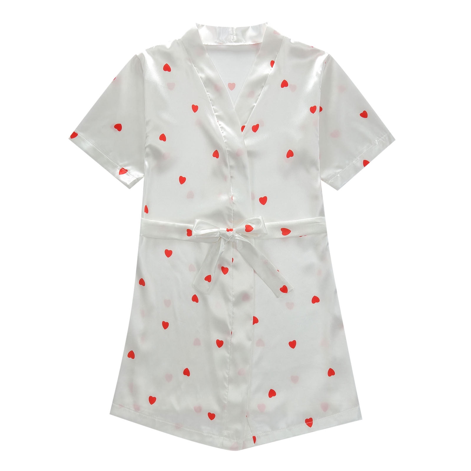 WUANDIXFA Spa Birthday Party Robes Kids Girl's Silky Satin Kimono Robe ...