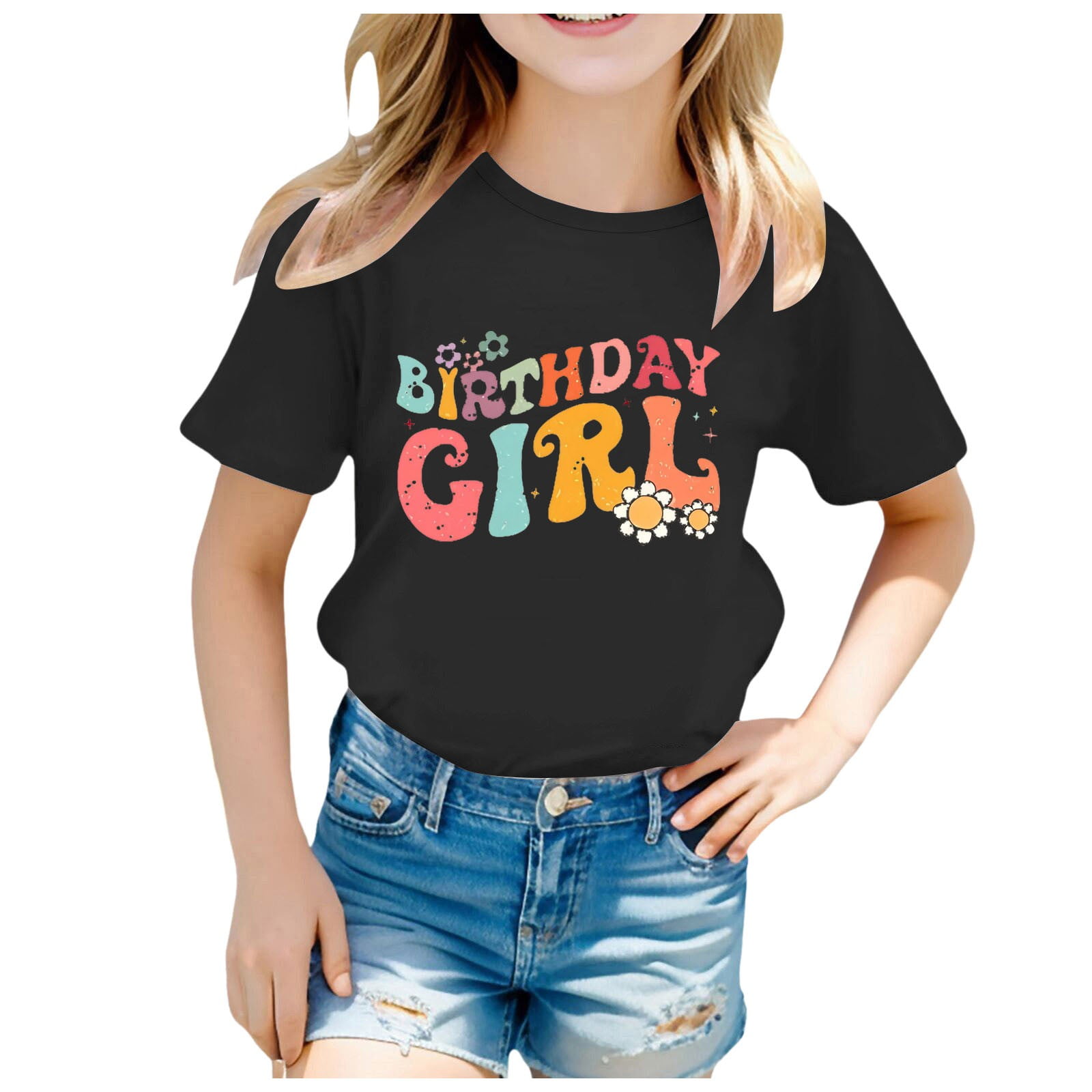 WUANDIXFA Tee for Girls Crop Tops for Girls Short Sleeve Shirt Girls ...