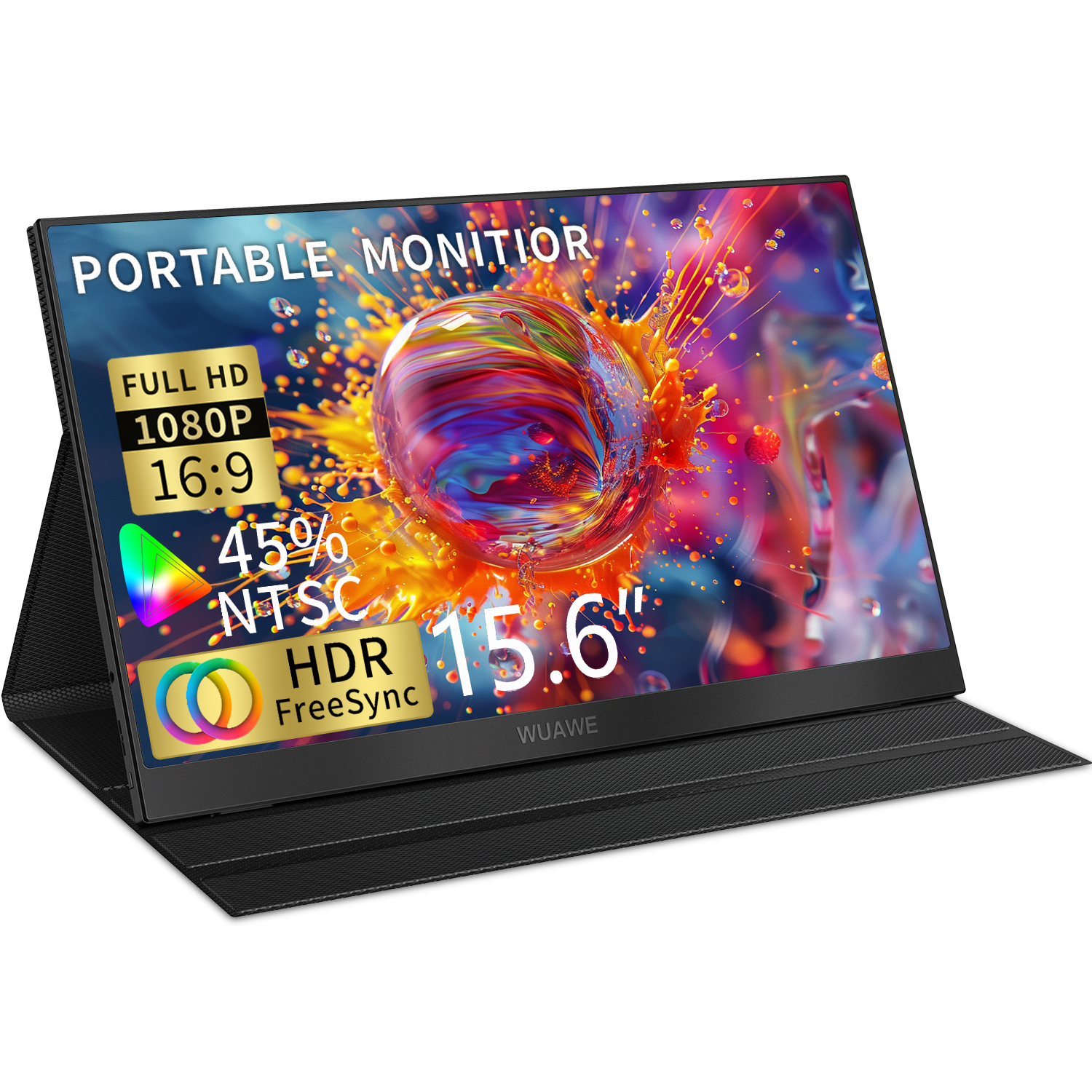 WUAME Portable External Laptop Monitor 15.6 inch Fhd 1920 by 1080 IPS ...