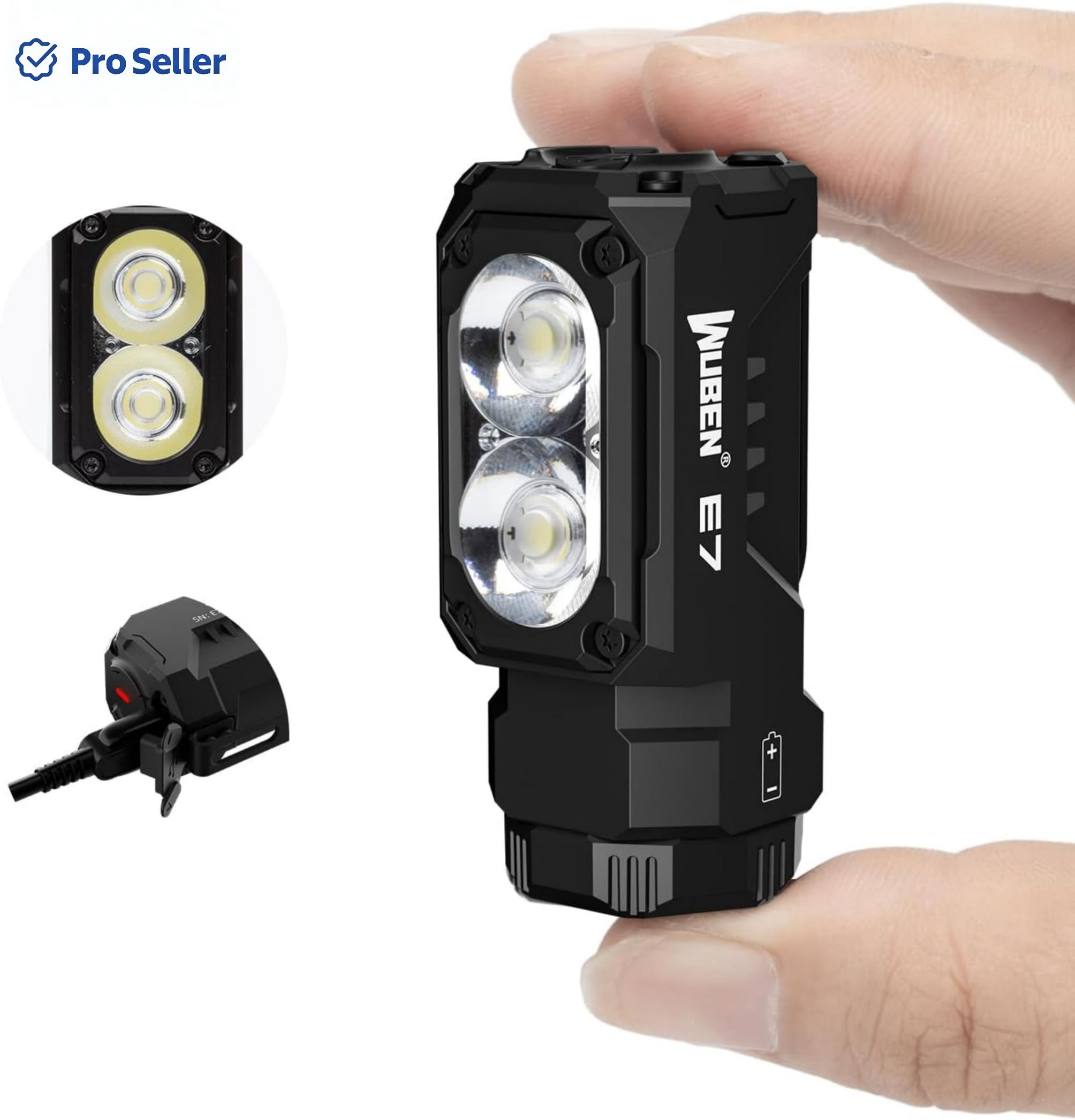 WUBEN E7 1800 Lumen Rechargeable Mini Light 6500k- 6 Modes, Magnetic ...