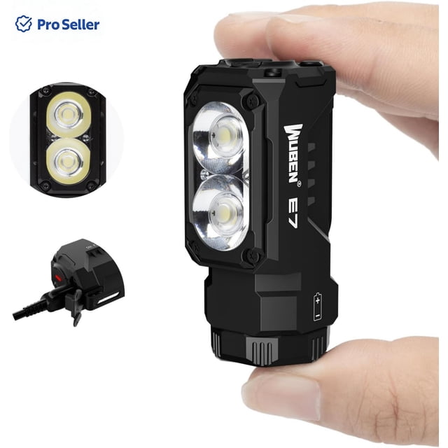 WUBEN E7 1800 Lumen Rechargeable Mini Light 6500k- 6 Modes, Magnetic ...