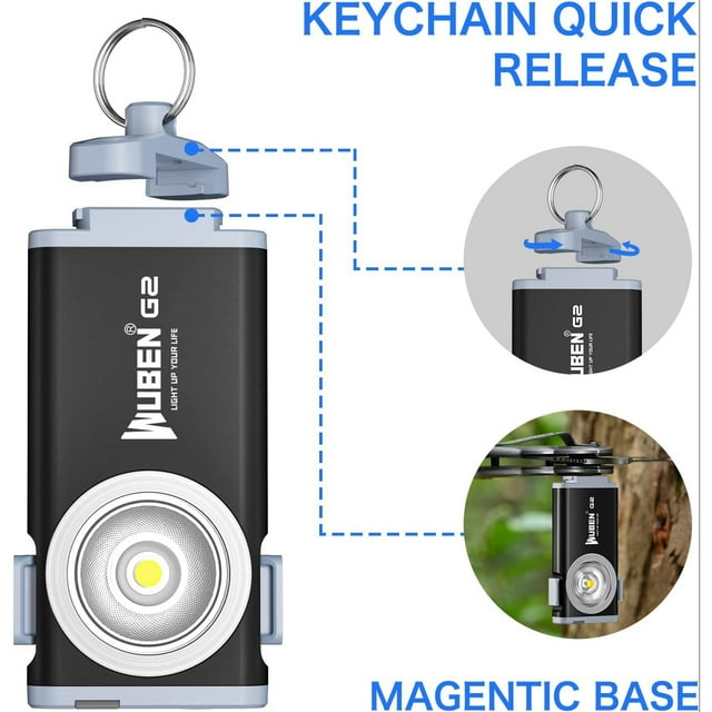 WUBEN Mini Flashlight Keychain 500Lumens Bright 5 Modes Pocket ...