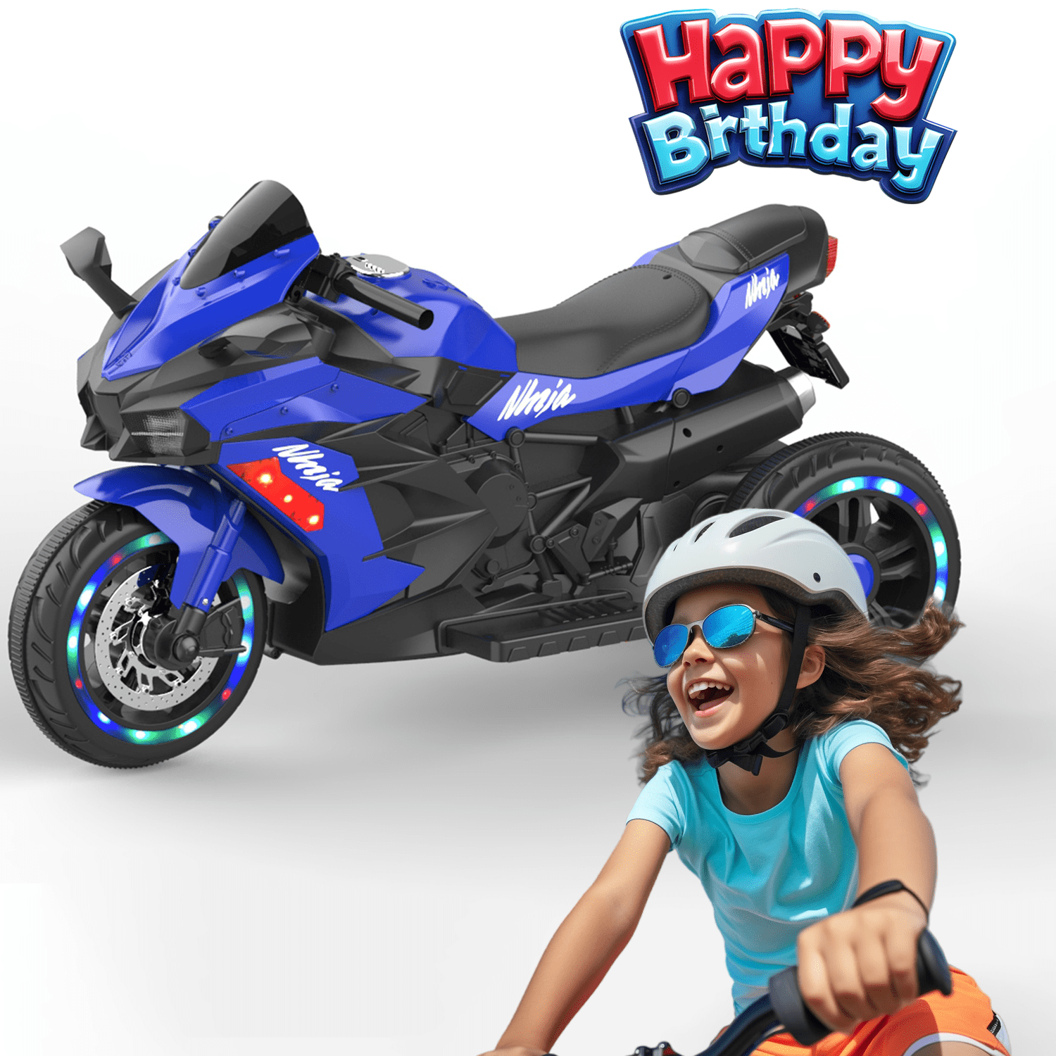 WUBEN Operated Electric Toddler's Motorized Bike, 12V Kids Motorcycle with LED Lights & Music ...