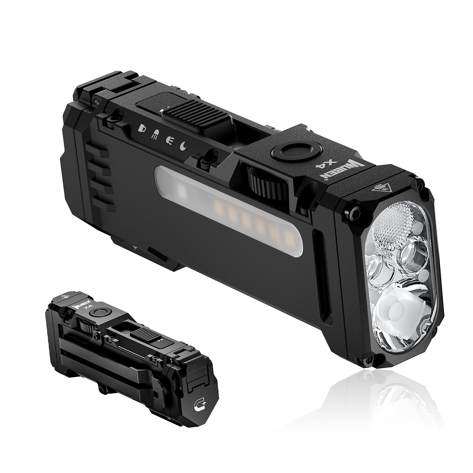 WUBEN X4 EDC Rechargeable Flashlight with RGB Light, 1500 Lumens Mini ...