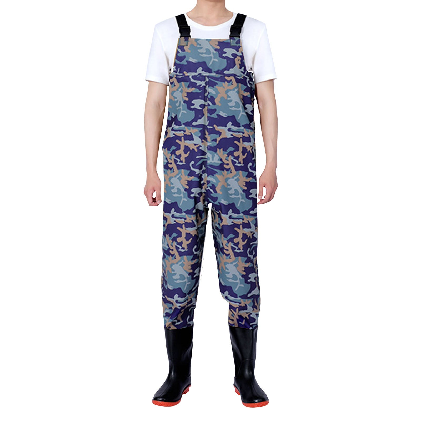 WUDATI Men's Breathable Fishing Waders with Boots Trousers and Braces ...