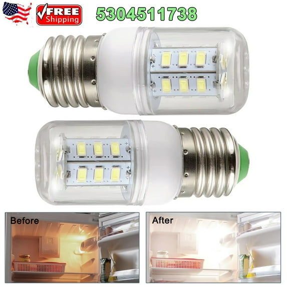 WUHAO LED Refrigerator Light Bulbs, 3.5W E27 Base, Compact Corn Lamp, Compatible with Frigidaire ...