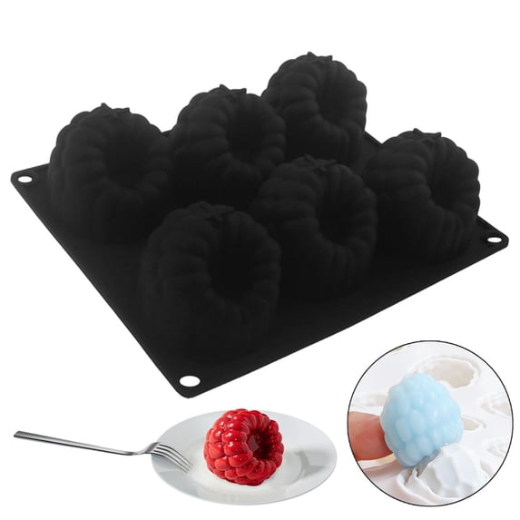 WUJDF 6-Cavity Raspberry Silicone Mold, 3D Raspberry Silicone Mold for ...