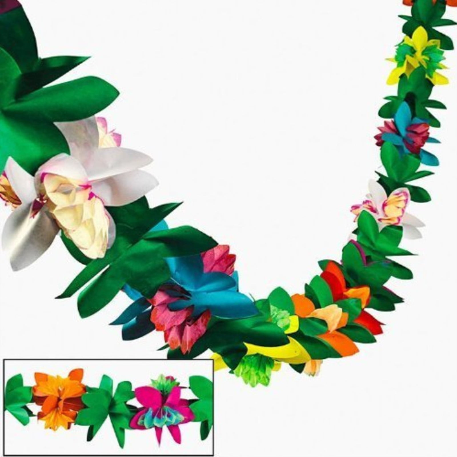 WUJDF Tropical Flower Garlands 110'' Foldable Paper Flower Garlands For ...