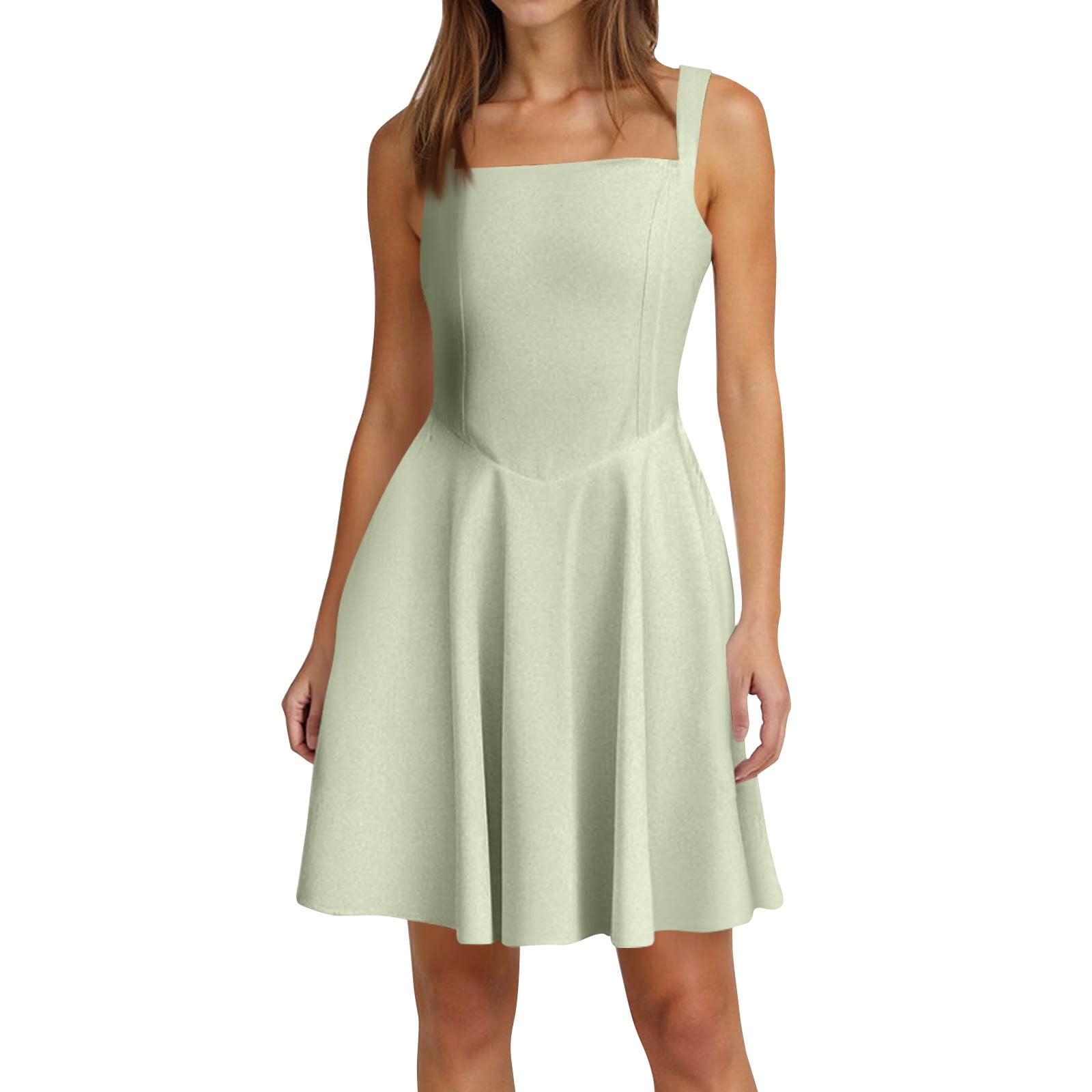 WULMLEO 2025 Bow Tie Graduation Mini Dress for Women Square Neck Tiered ...