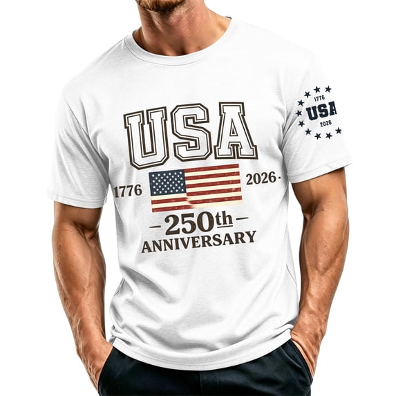 WULMLEO 250th Anniversary USA Shirt Short Sleeve 4th of July America ...