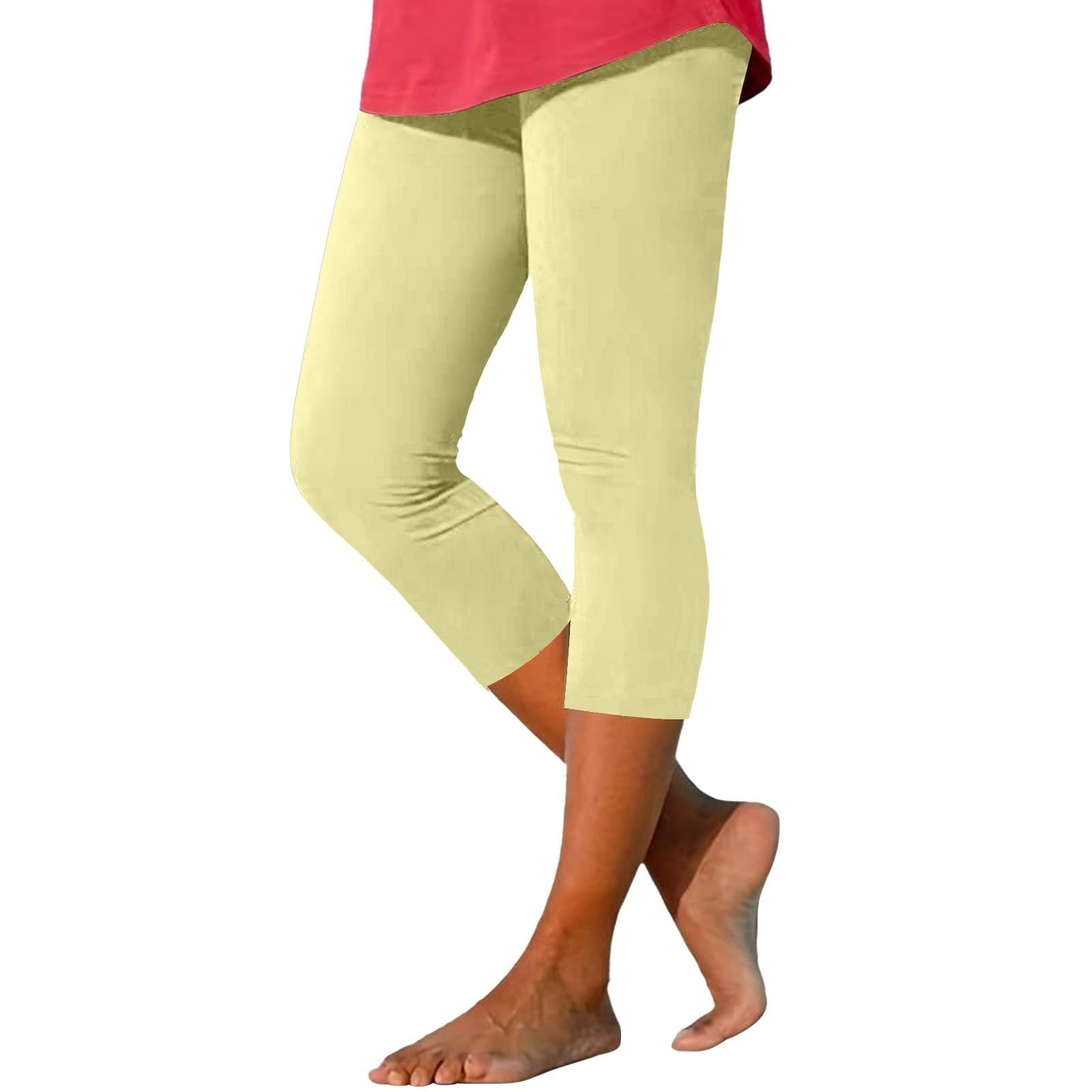 WULMLEO Capri Leggings for Women 2024 Summer Casual Sports Yoga Pants ...
