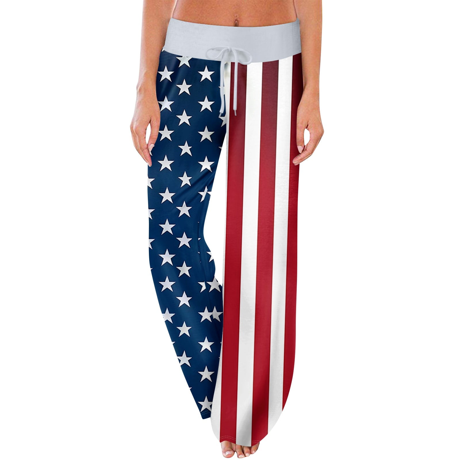 WULMLEO Fourth Of July Pajamas for Women Red White and Blue Drawing Usa ...