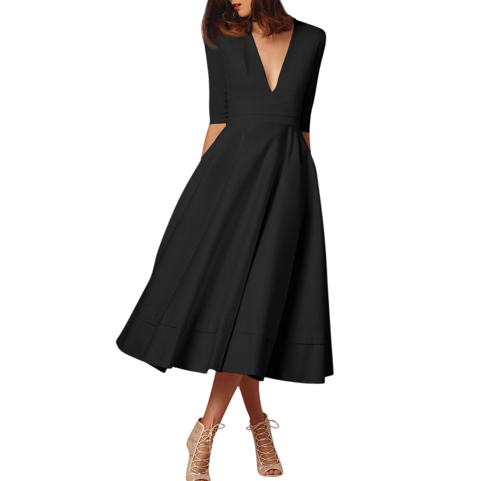 WULMLEO Tea Length Prom Dresses for Women Satin Elegant Formal Evening ...