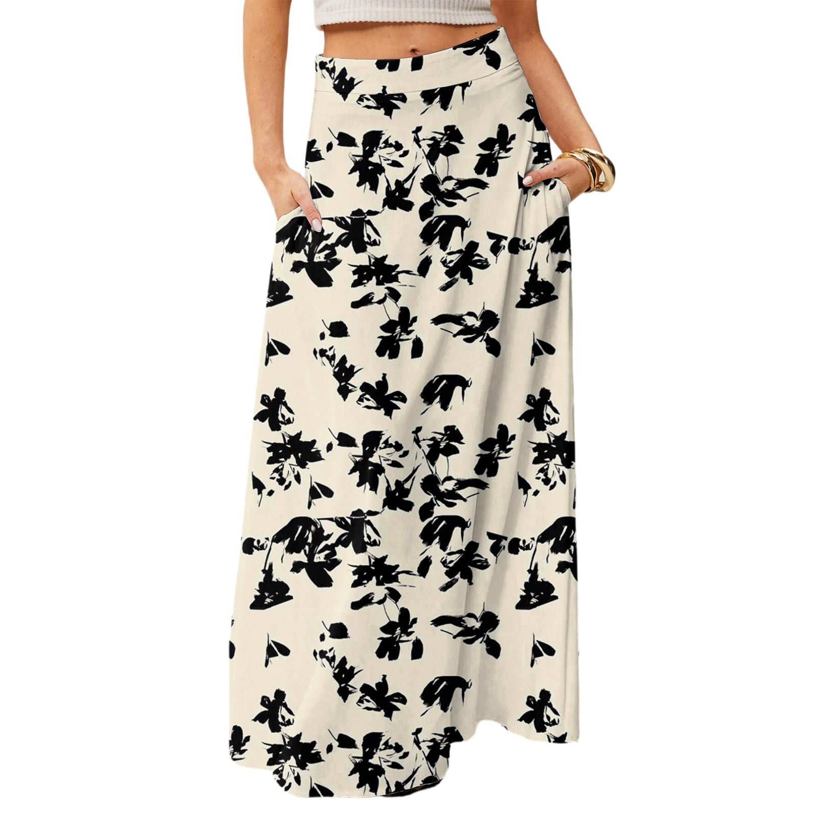 WULMLEO Women's 2025 Bohemian Long Floral Skirts Flowy High Waist ...