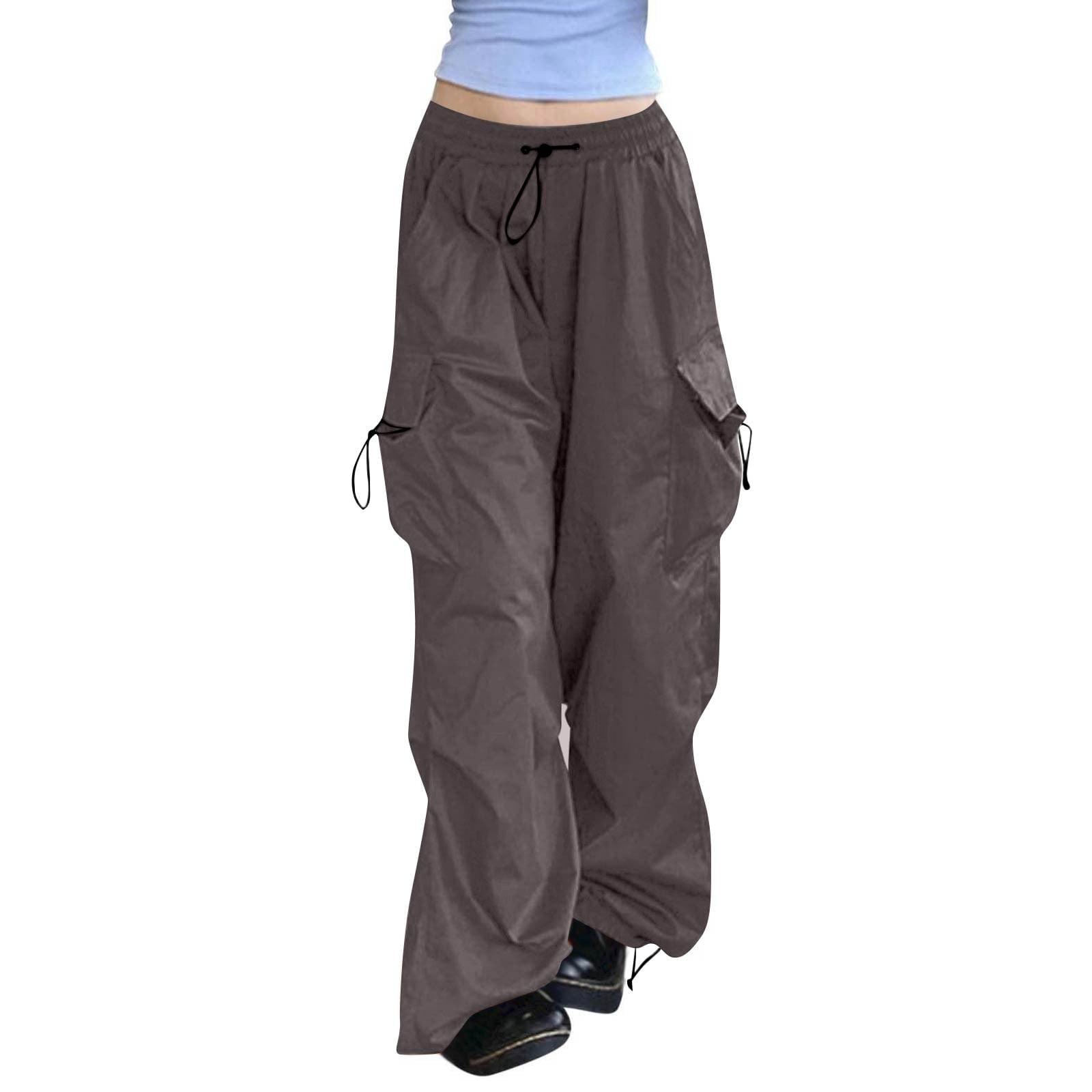 WULMLEO Women's Plus Size Harem Cargo Pants High Waist Adjustable ...