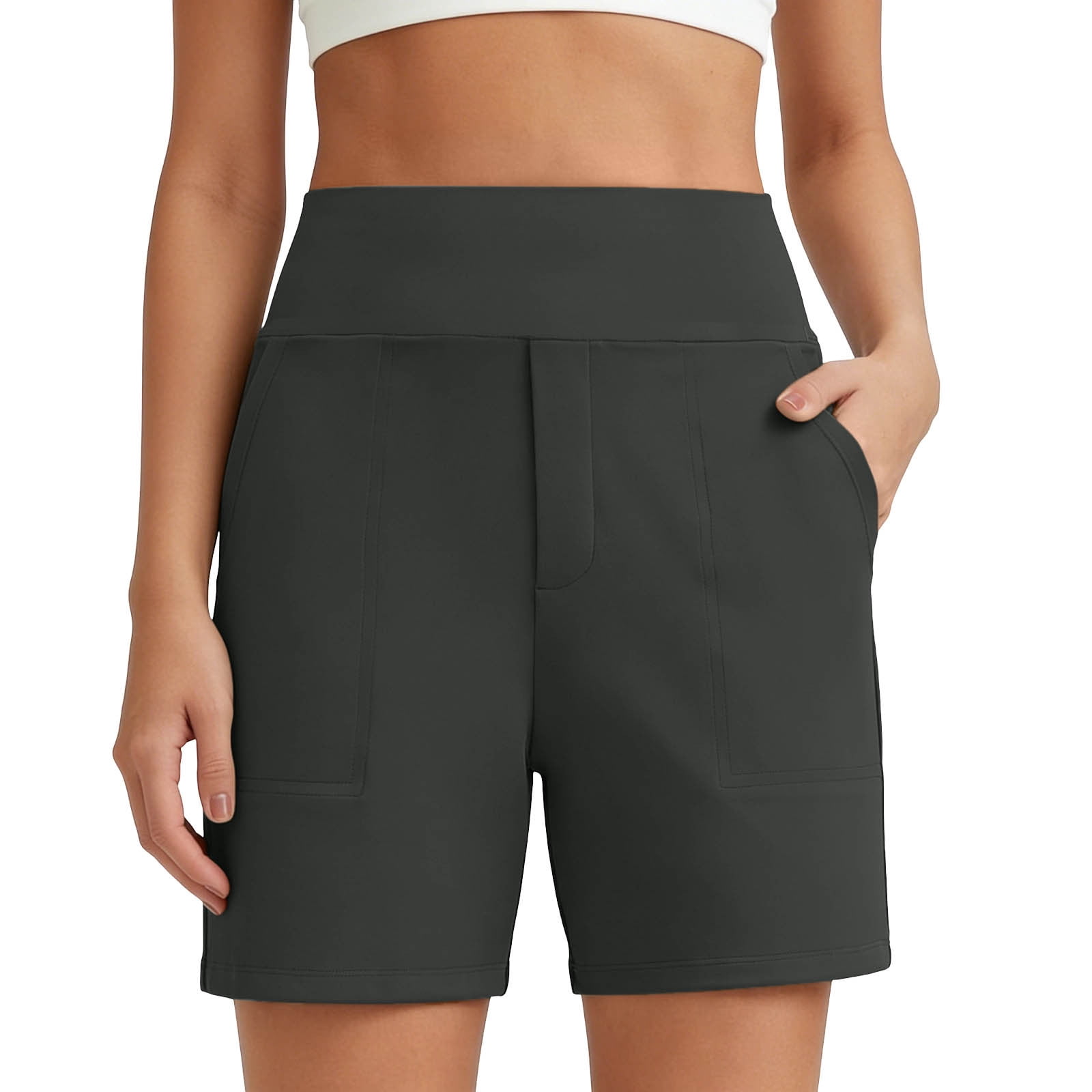 WULMLEO Womens Athletic Bermuda Shorts with Pockets High Waisted ...