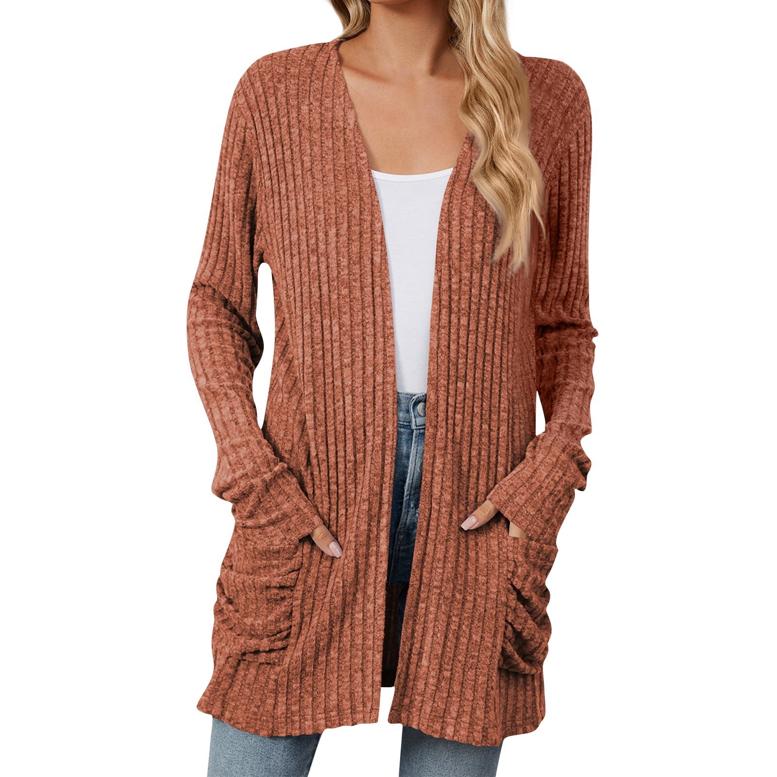 WULMLEO Womens Cardaign Sweater Cotton Polyester Knit Crochet Plus Size ...