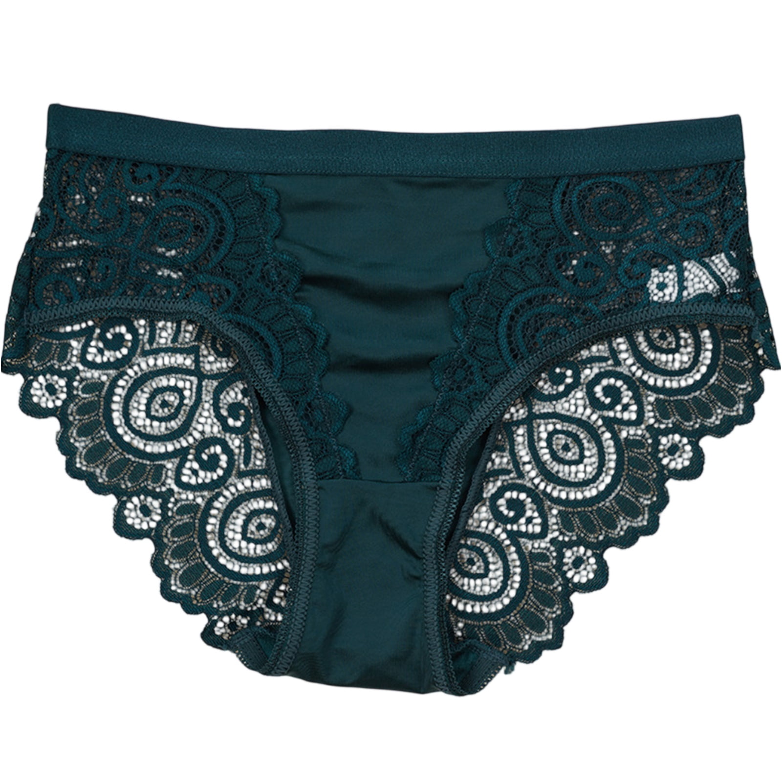 WULMLEO Womens Panties Sexy Lace Hem Briefs Underwear Slim Fit High ...