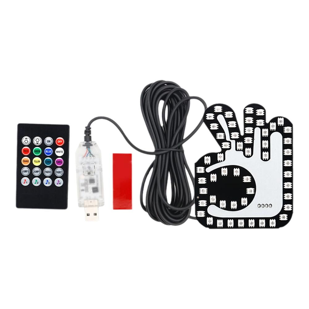 WUNGSENN Finger Gestures Fun Car Light with Remote Cars Rear Window ...
