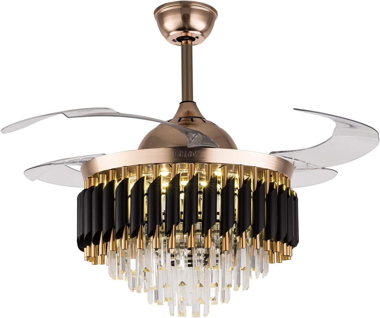 WUPYI 42" Modern Creative Design Chandelier Ceiling Fan with LED ...