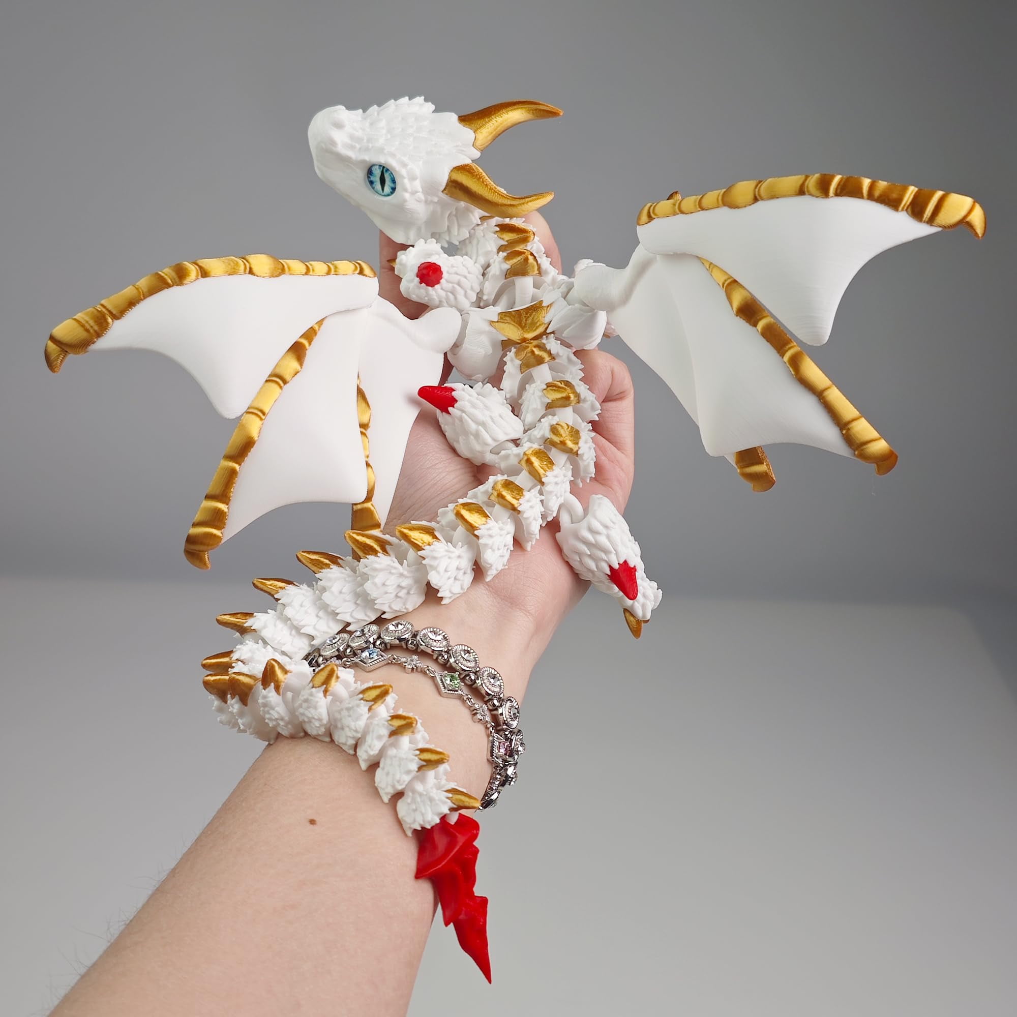 WUQIREN 3D Printed Dragon with Wings,3D Printed Animals Toys, Fidget Dragon Toys, Flexible ...