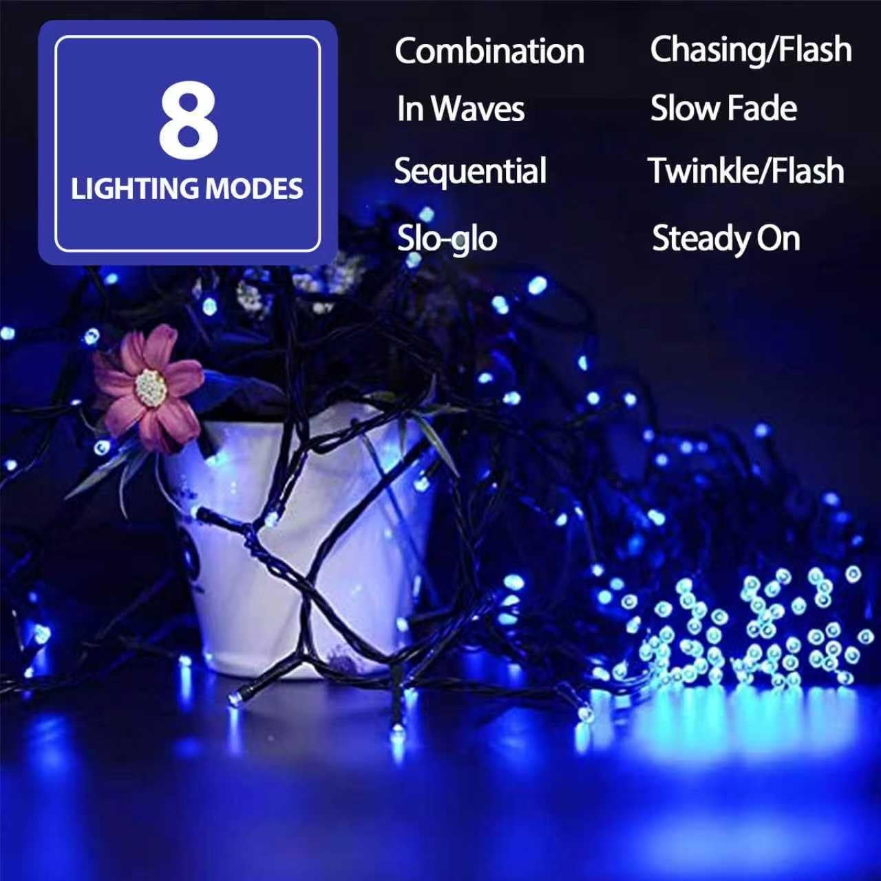 WUQUAN-75.8 FT 200 LED Blue Christmas String Lights Outdoor & Indoor ...