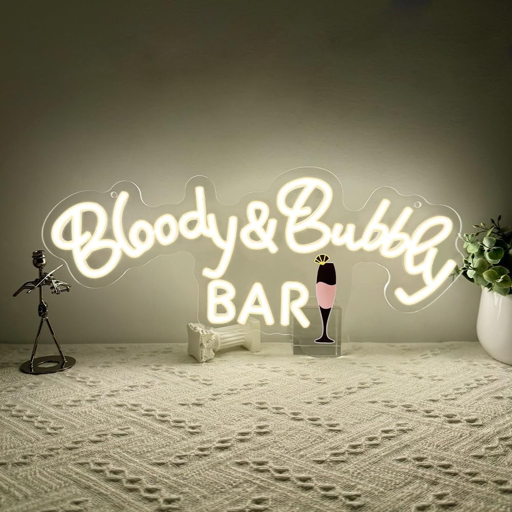 WUQUAN-Bloody and Bubbly Bar Neon Sign, Mimosa and Bloody Mary Bar ...