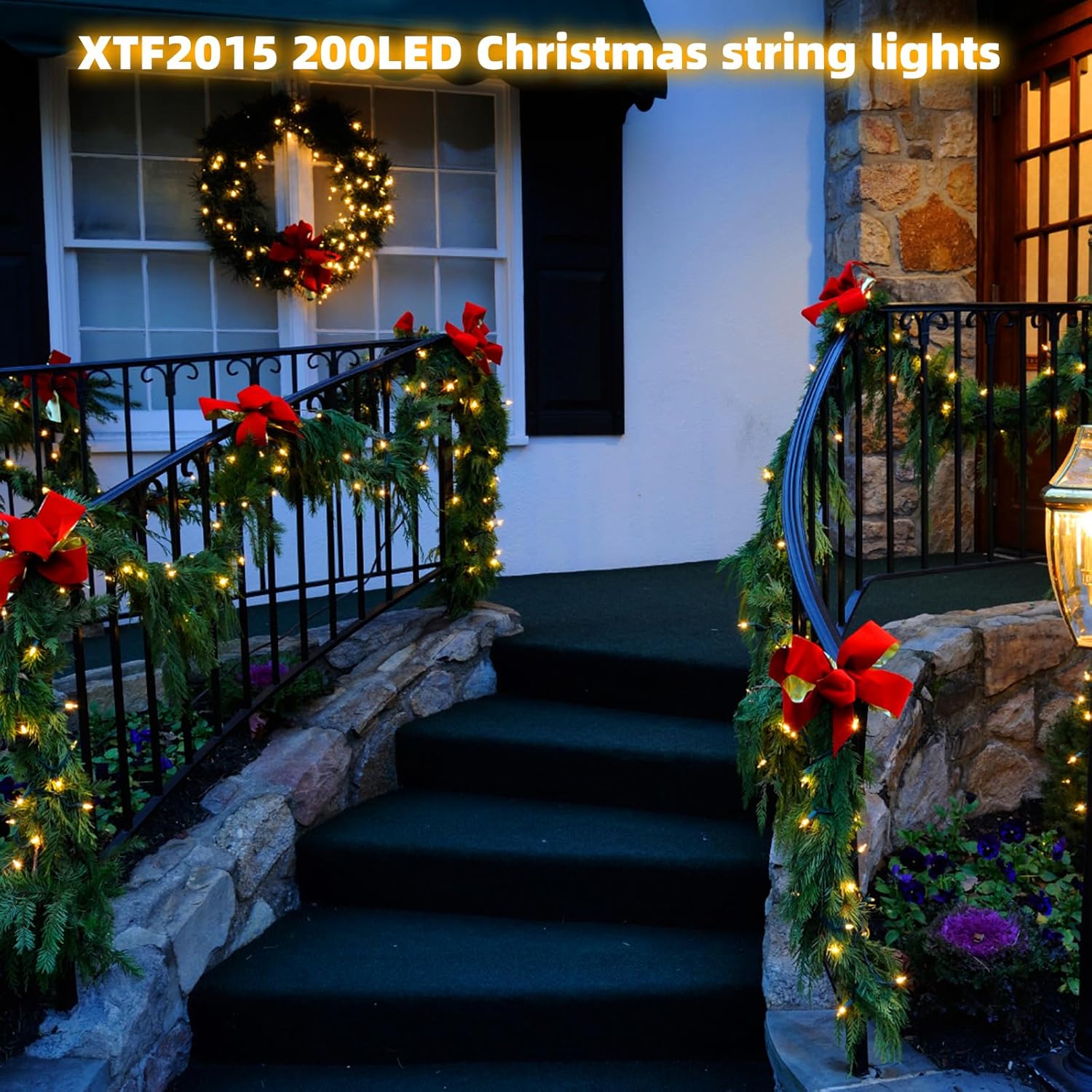 WUQUAN-Christmas Lights 66FT 200 LED String Lights Timer Memory ...