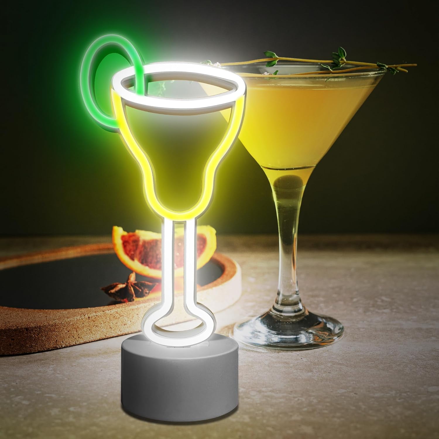 WUQUAN-Cocktail Neon Sign - USB/Battery Powered Neon Bar Signs for Home ...