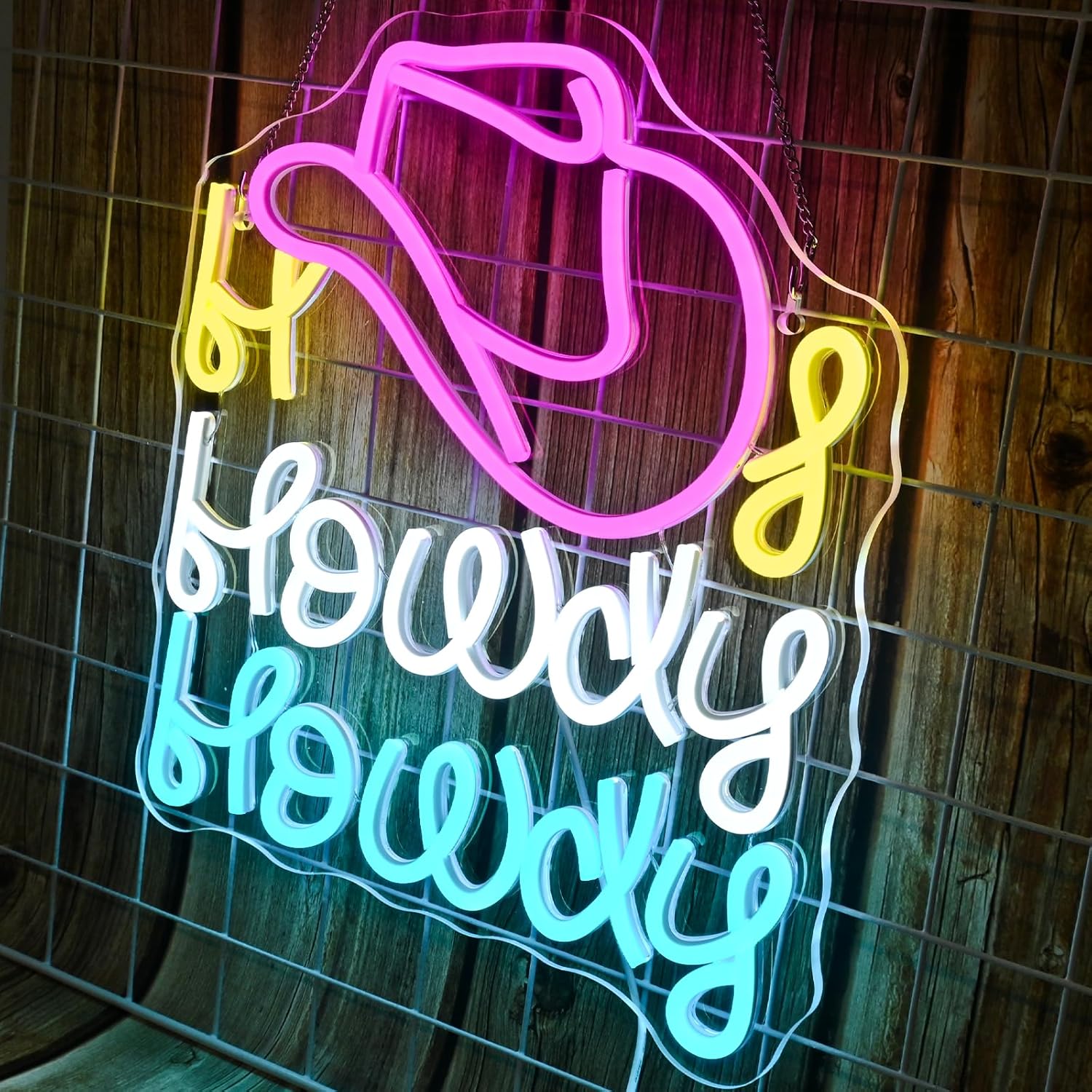 WUQUAN-Ineonlife Howdy Neon Sign Cowgirl Hat Led Neon Signs For Wall ...