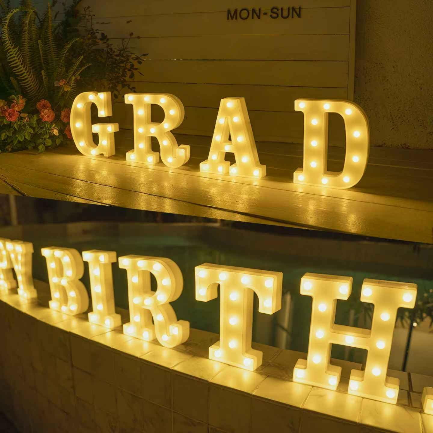 WUQUAN-LED Letter Lights Sign Marquee Light Up Letters Sign for Night ...