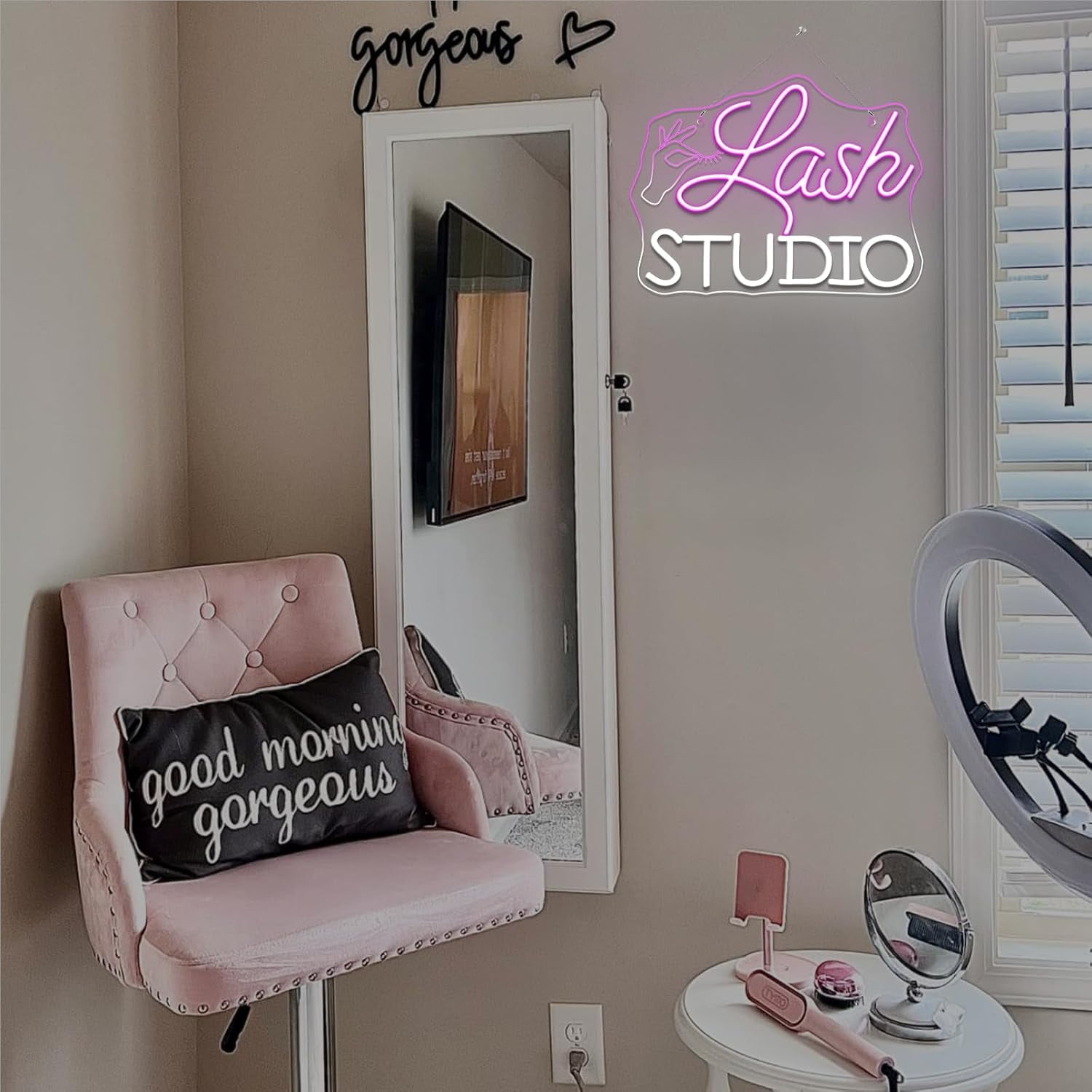 WUQUAN-Lash Studio Neon Sign Eyelashes Room Neon Signs For Wall Decor ...