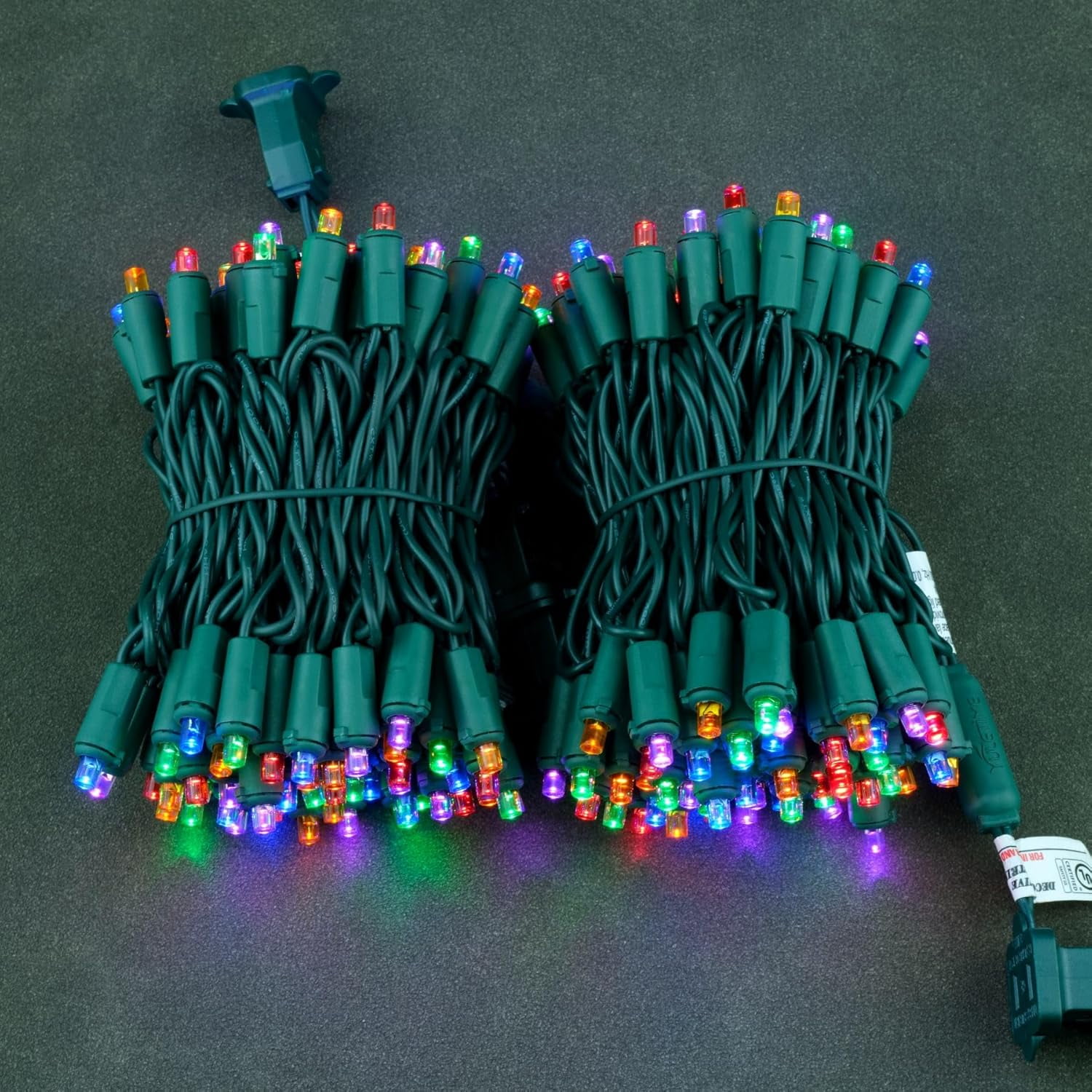 WUQUAN-Multicolor Wide Angle LED Christmas Lights 200 Count 50 ft, Pack ...