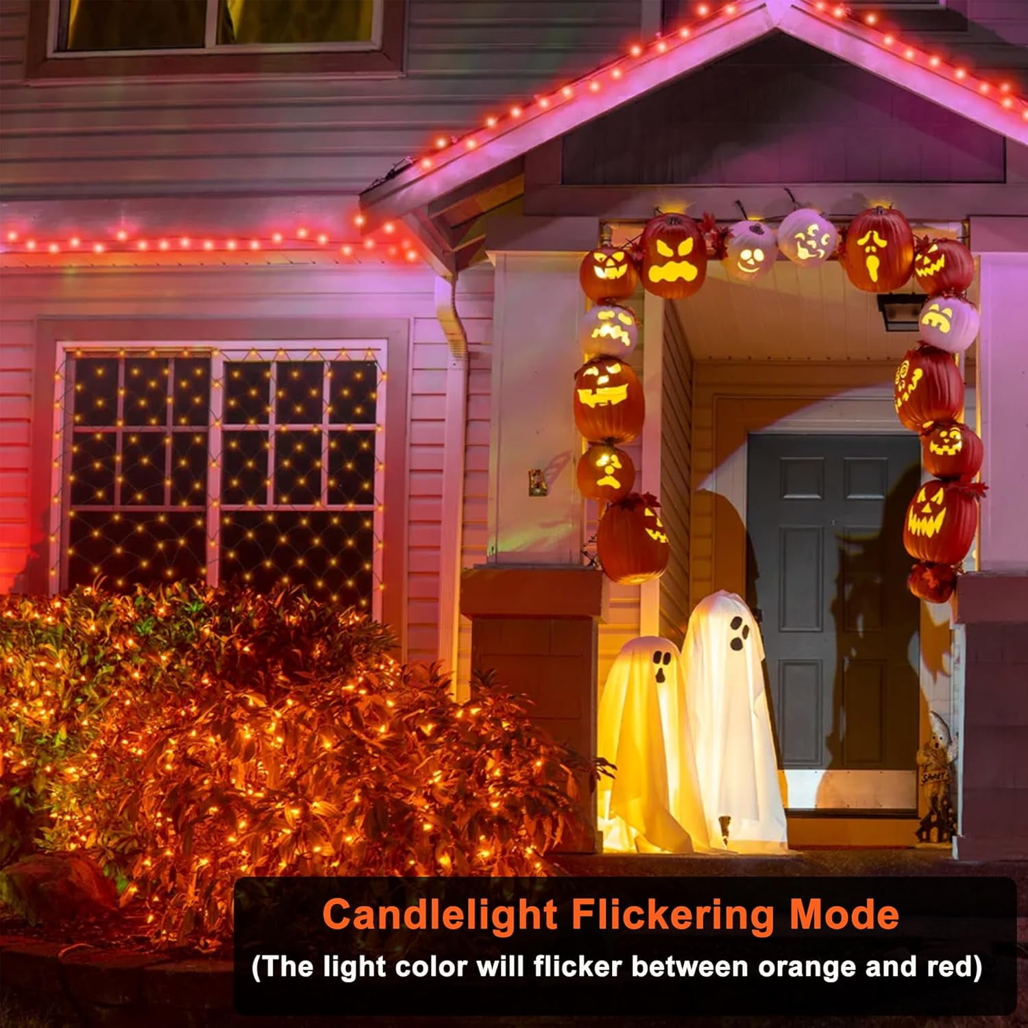 WUQUAN-Orange Candlelight Christmas Lights, 131ft 350 LED String Lights ...