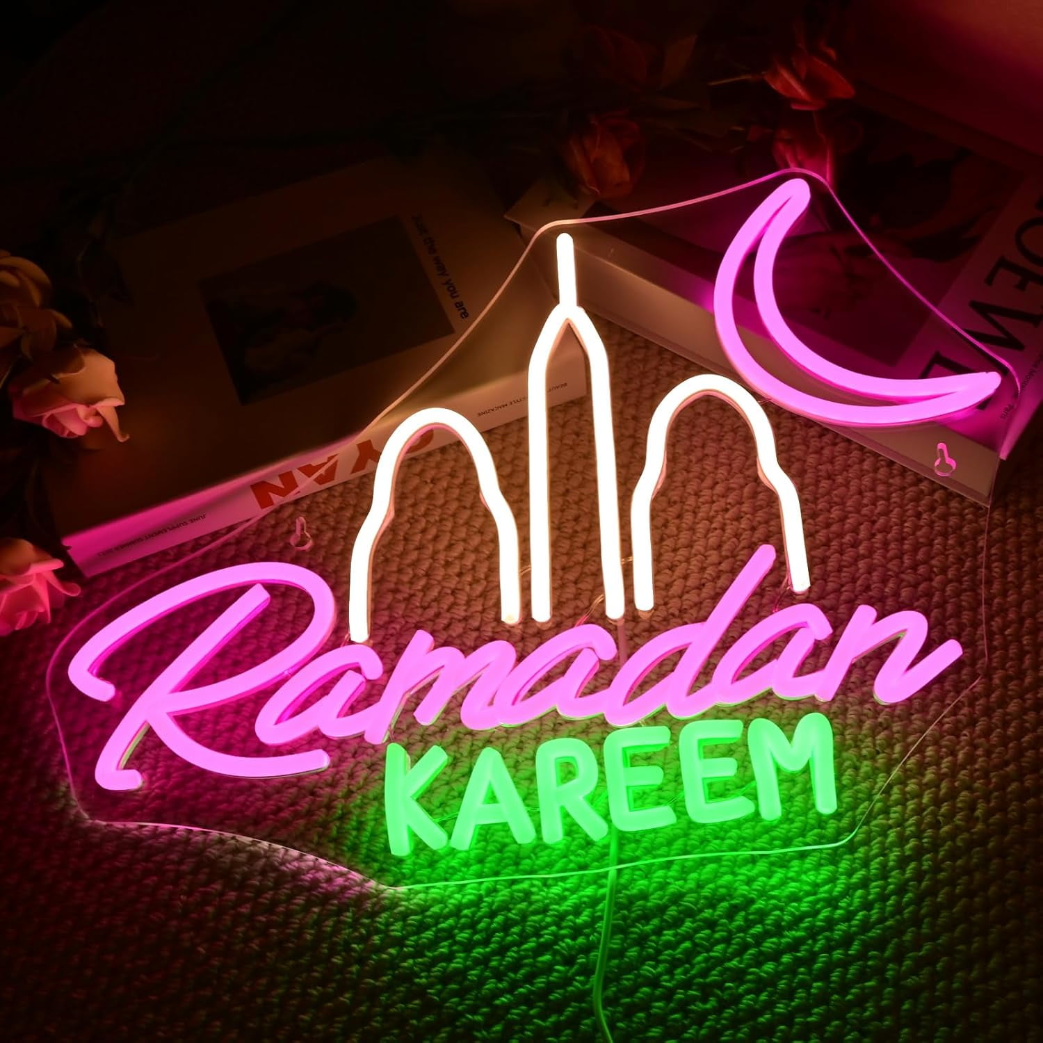 WUQUAN-Ramadan Kareem Neon Sign Islamic Led Neon Lights Ramadan ...