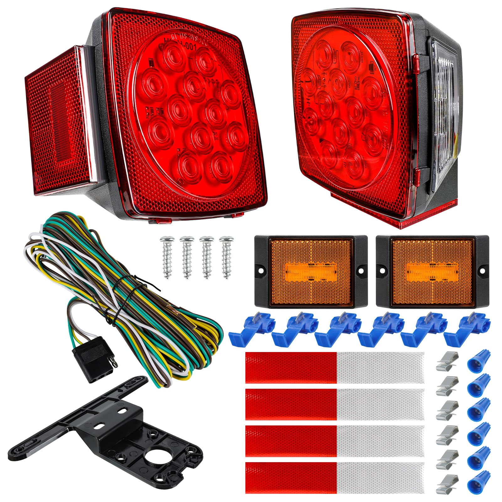 WUSHIXAN Led Trailer Light Kit, Boat Trailer Lights with Wiring Kit ...