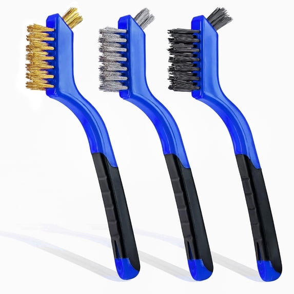 WUSI Wire Brush Set 3Pcs - Nylon/Brass/Stainless Steel Bristles with ...