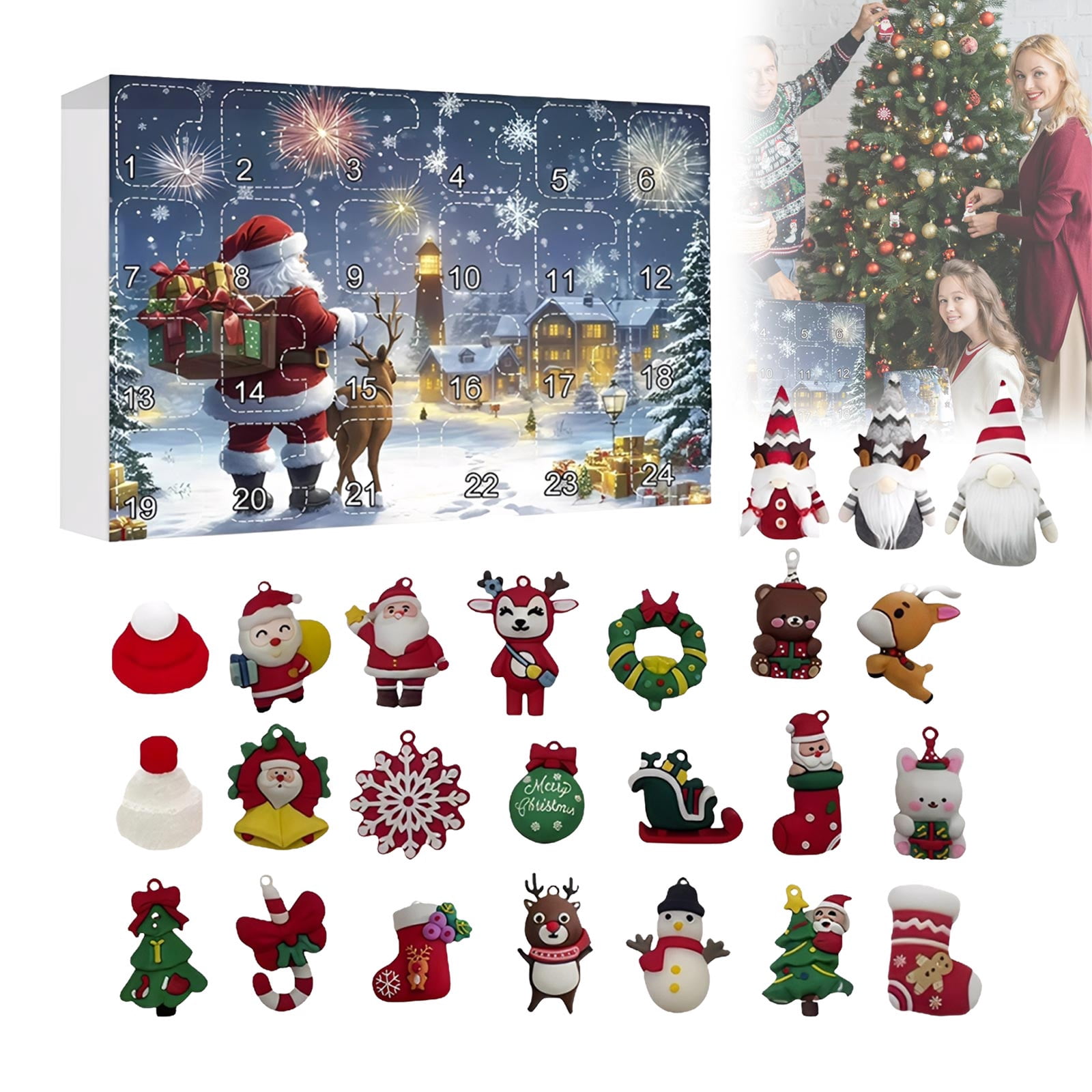 WUSUOWEI 2025 Advent Calendar Christmas 24 Hanging Ornaments Daily ...