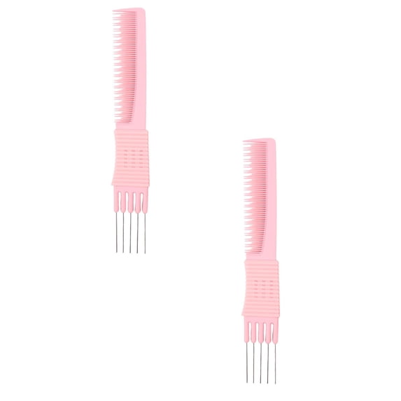 WUSUOWEI 2Pcs CarbonFiber Comb Steel Pin Comb Metal Hair Pick Lift ...