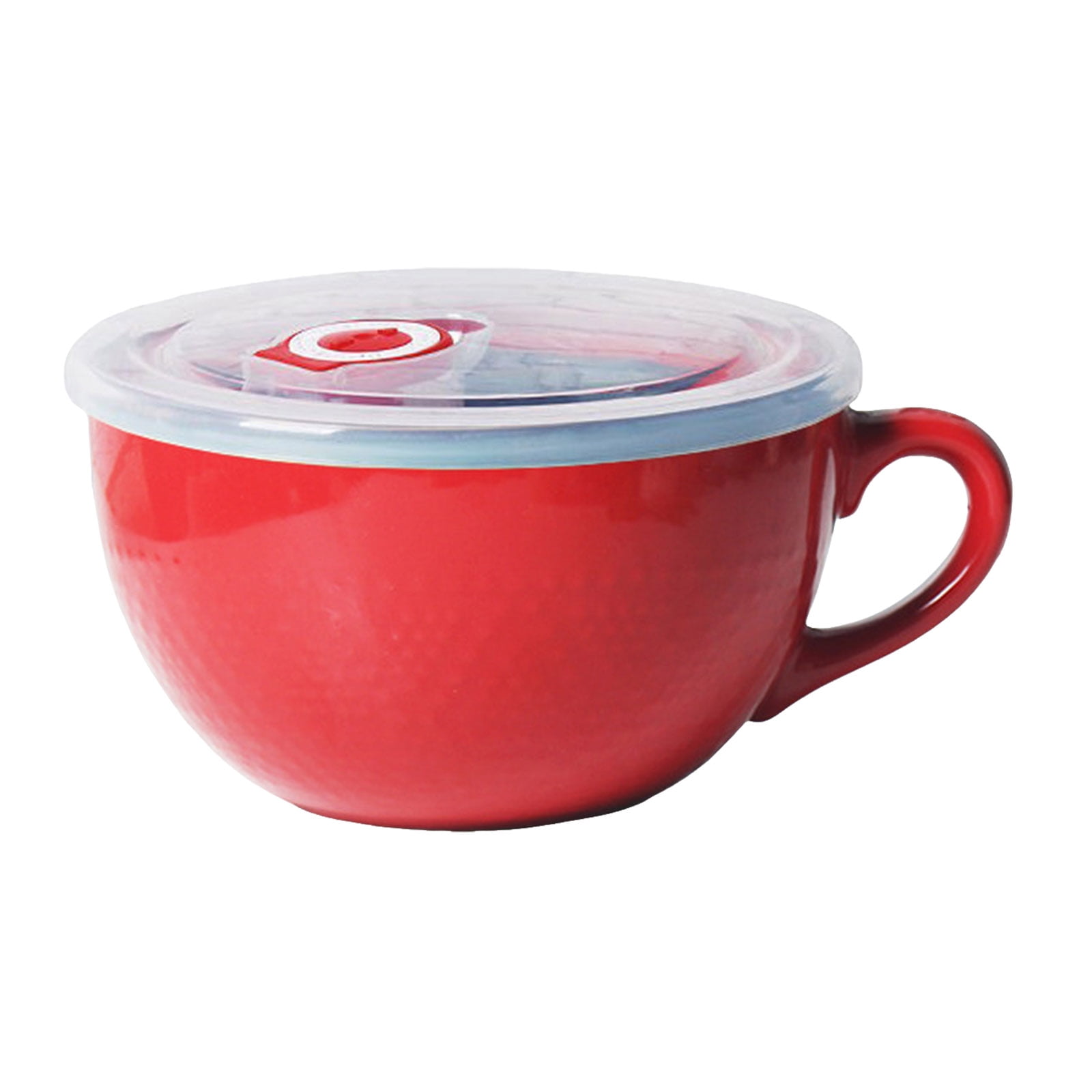 WUSUOWEI Ceramic Soup Bowls with Handles Microwave Soup Mug with Lid ...