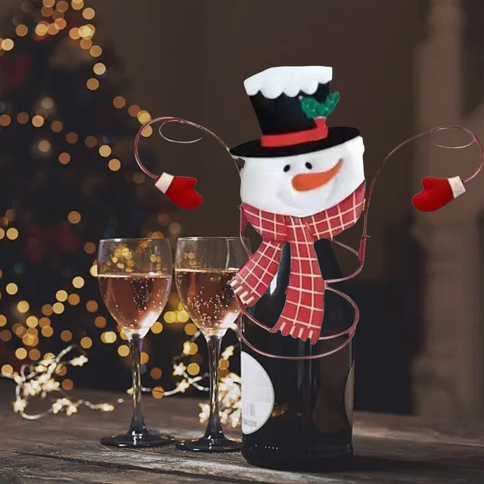 WUSUOWEI Christmas Bottle and Glass Holder Racks Counter Top Stand ...