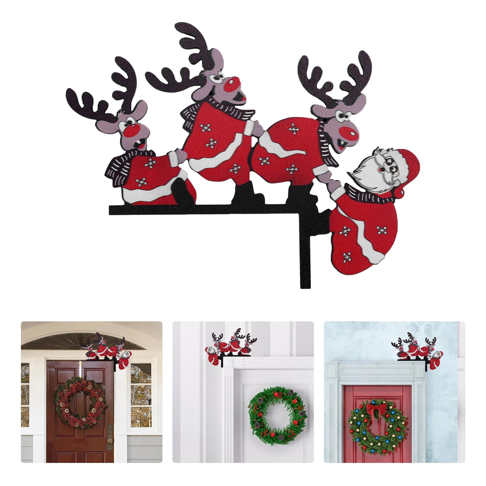 WUSUOWEI Christmas Door Frame Wood Christmas Door Corner Sign ...
