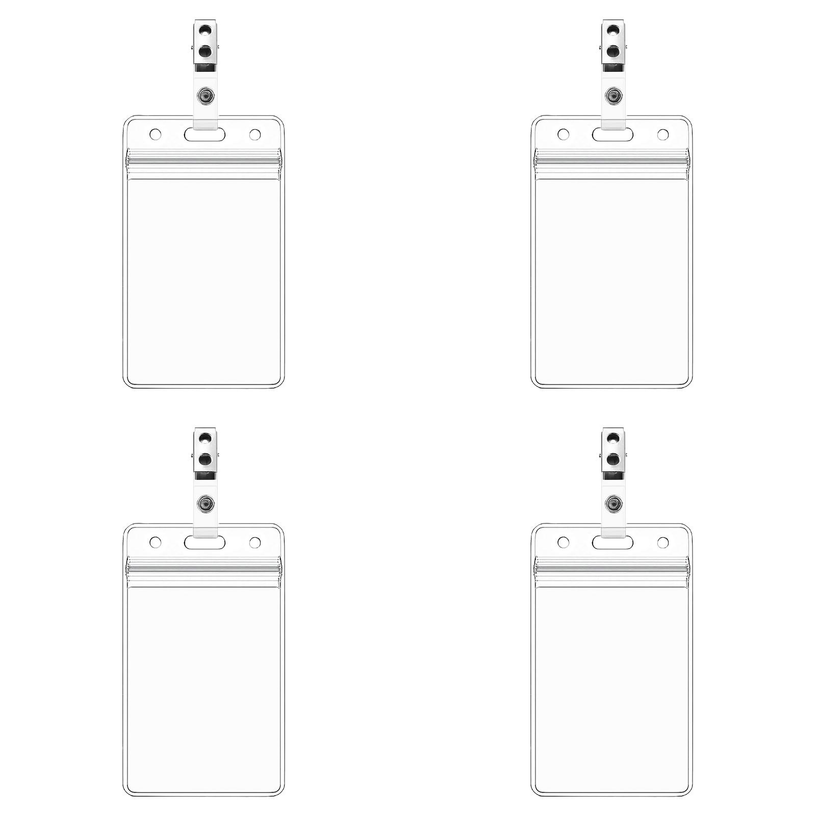WUSUOWEI Waterproof ID Badge Holder Vertical ID Card Name Tag with ...