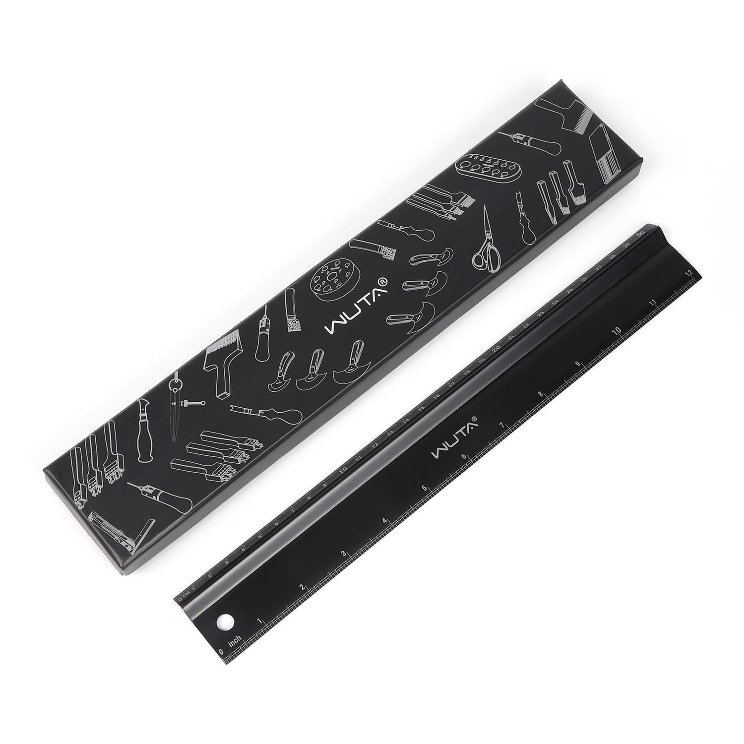 WUTA Stainless Steel Machinist Ruler, Black Chrome Metal Rulers ...