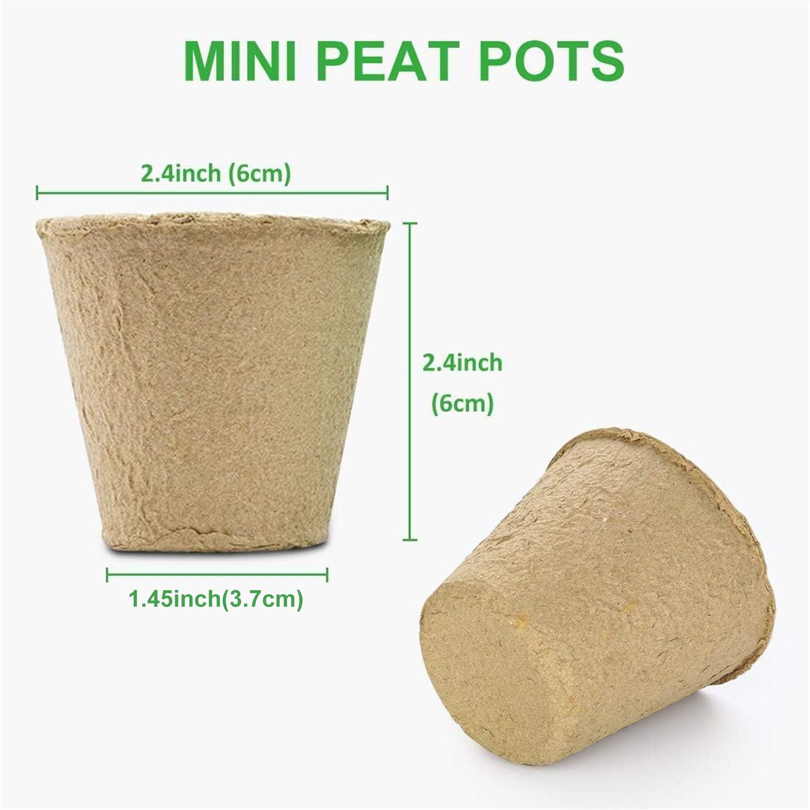 WUTYU 30-Pack 6x6cm Biodegradable Paper Pulp Seedling Pots with 30 ...