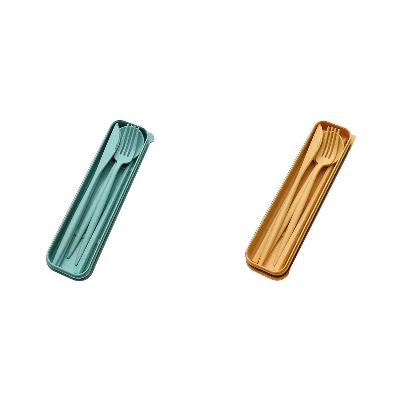 WUTYU 4Pcs/Set Flatware Sets Creative With Plastic Portable Spoon Fork ...