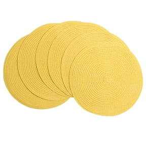 MJIAexp Set of 4 Round Wipeable Vinyl PVC Table Mats for Dining Table ...
