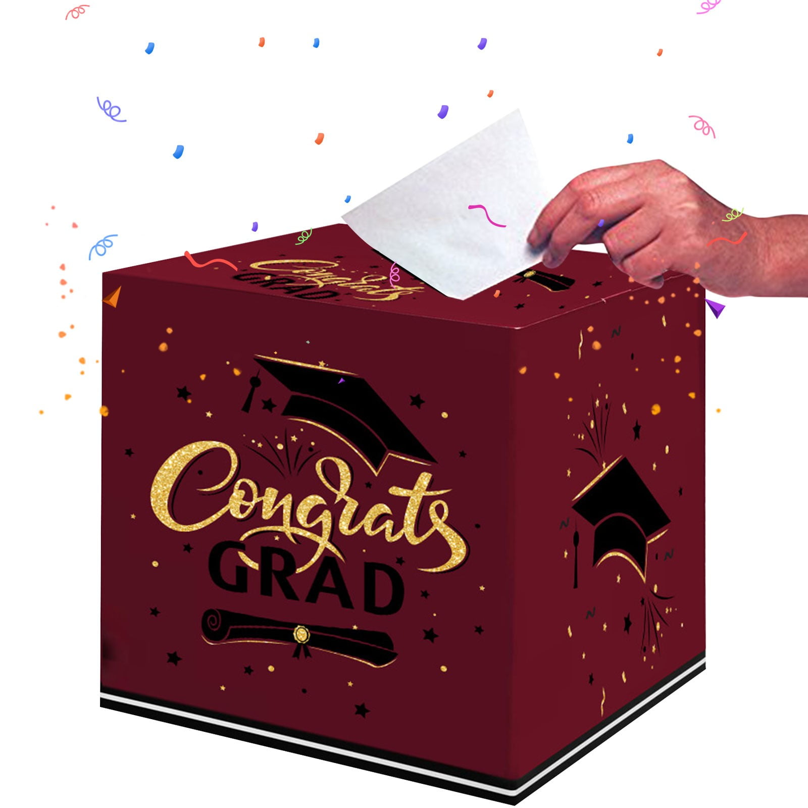 WUTYU Graduation Card Box 2024 Congrats Grad Card Boxes Holder, Blue ...