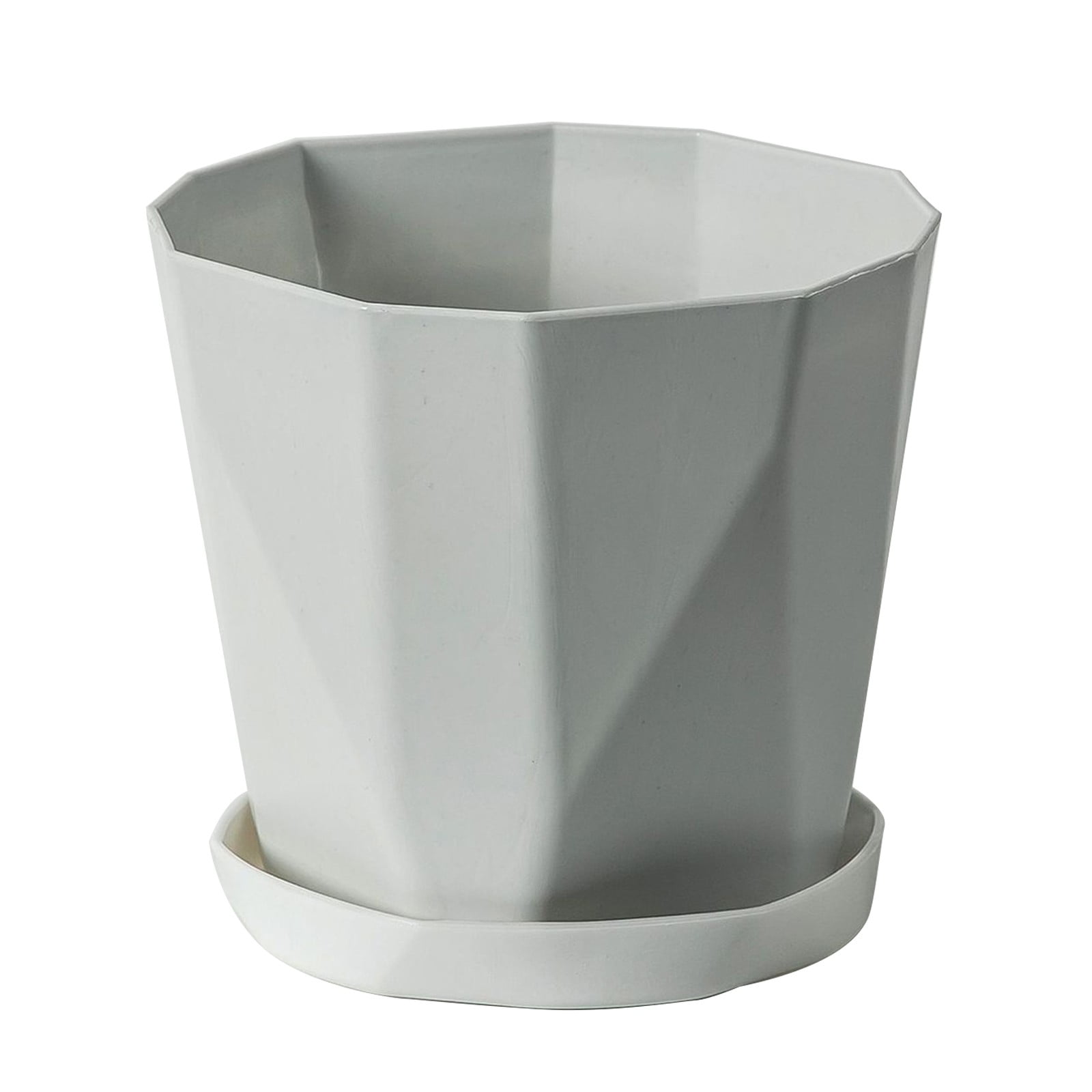 WUTYU Simply Constructed Plastic Planter With Saucers Indoor Flower ...